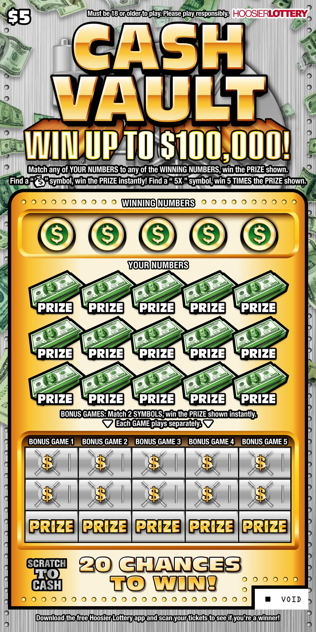 2556 - Cash Vault - Hoosier Lottery