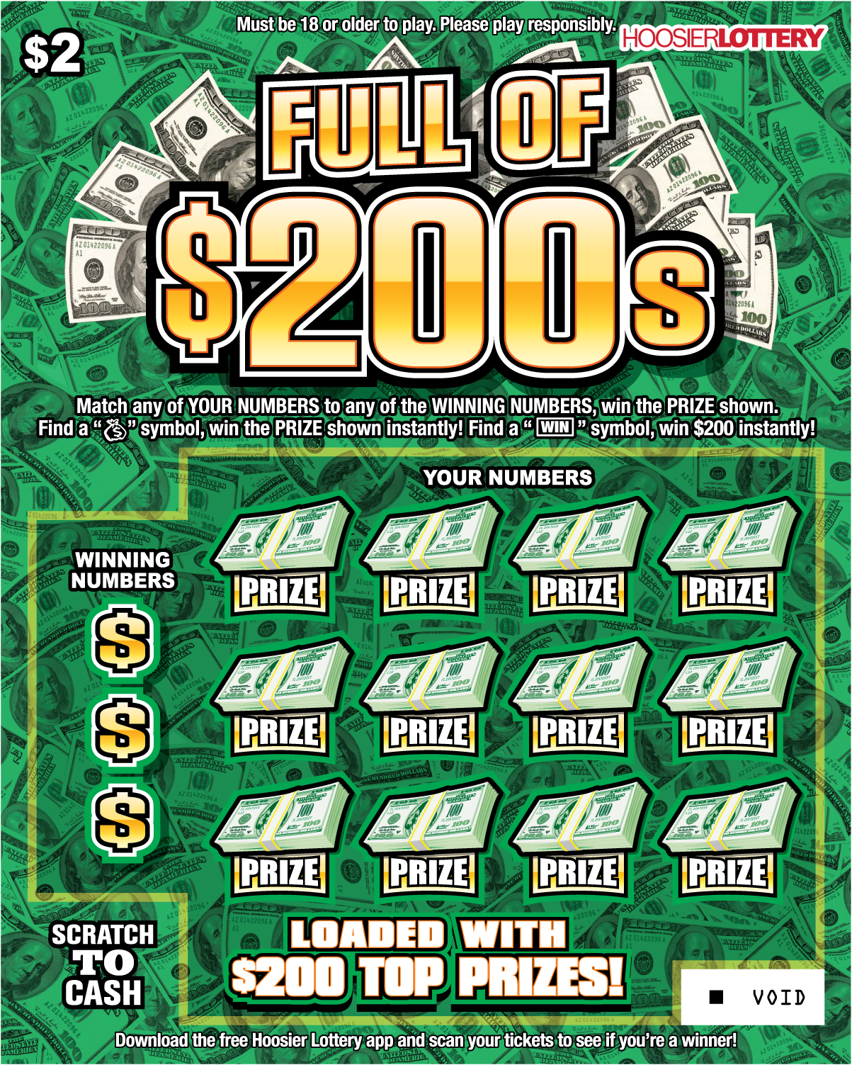 2586 - Full Of $200s - Hoosier Lottery